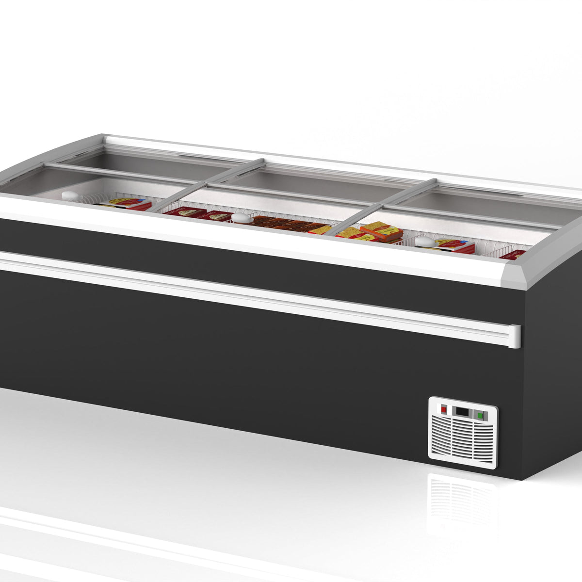 NAFCOOL™ 100" Glass Top Display Island Freezer | Commercial