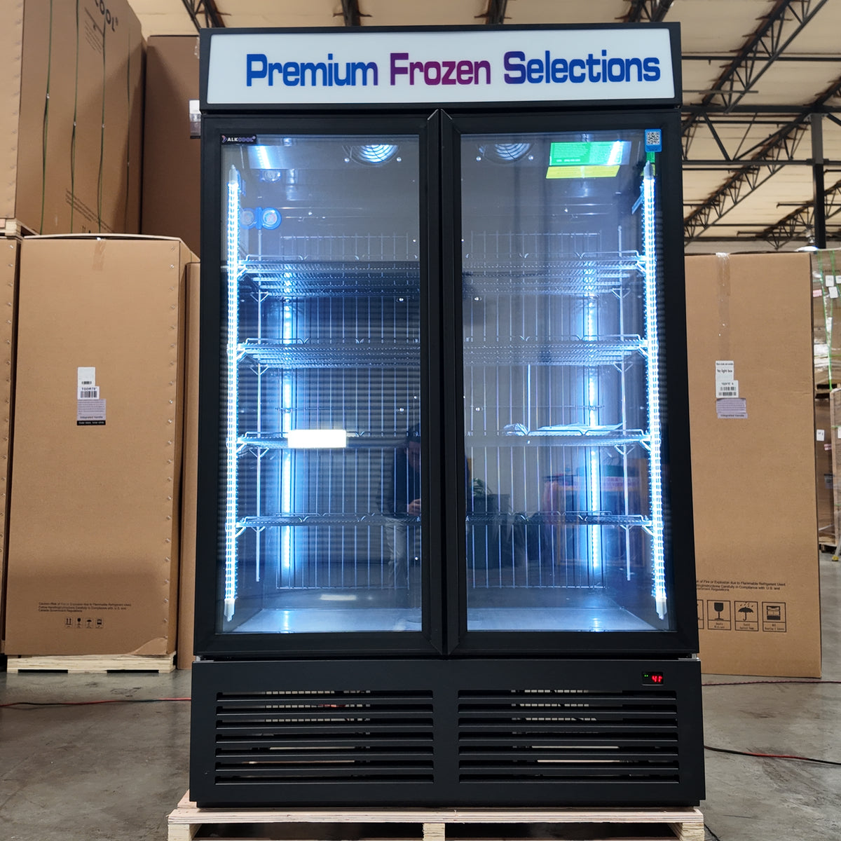 48'' Wide TWO SECTION GLASS DOOR FREEZER – NAFCOOL